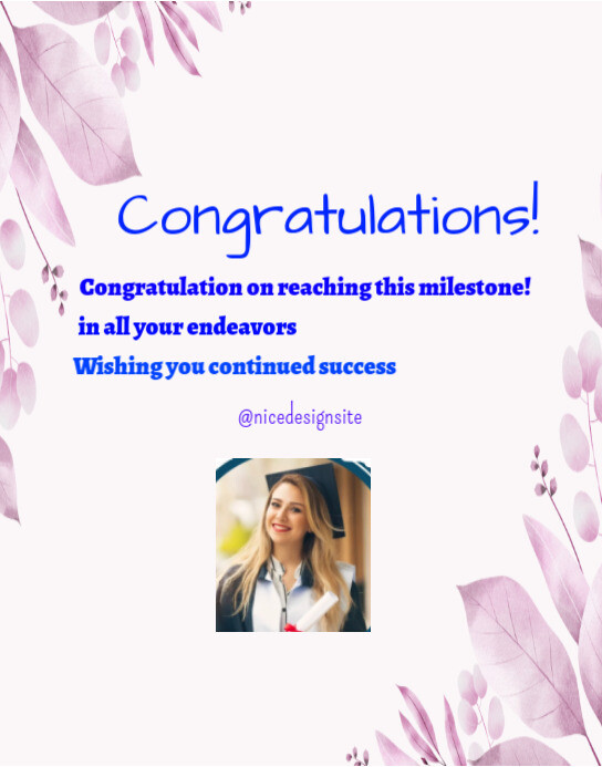 Plantilla de White Pastel Pink Congratulation Card Poster/wallboard ...