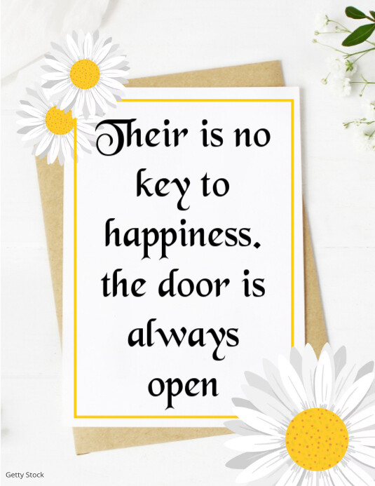 White Pastel Positive Thought Flyer (us Letter) Template | PosterMyWall
