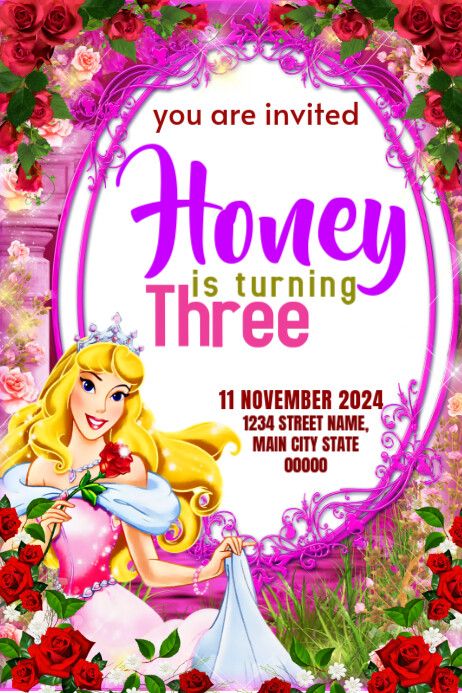 White Pastel Princess Birthday Poster Template | PosterMyWall