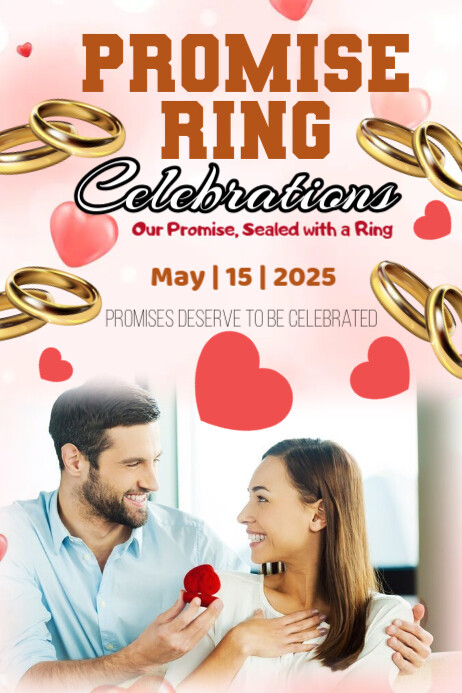 White Pastel Promise Ring Celebrations Poster Template | PosterMyWall