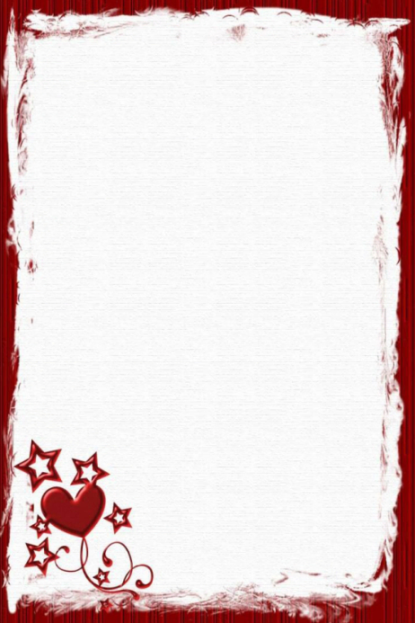 White Pastel Red Heart And Star Frame Poster Template | PosterMyWall