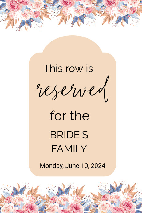 White Pastel Reserved Sign Flyer Banner 4' × Template | PosterMyWall