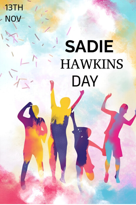 White Pastel Sadie Hawkins Day Poster Template | PosterMyWall