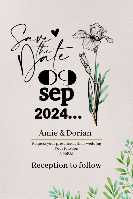 White Pastel Save The Date Poster Templat | PosterMyWall
