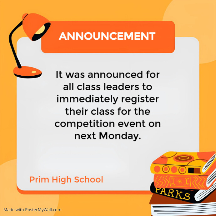White Pastel School Event Announcement Template Instagram Post ...