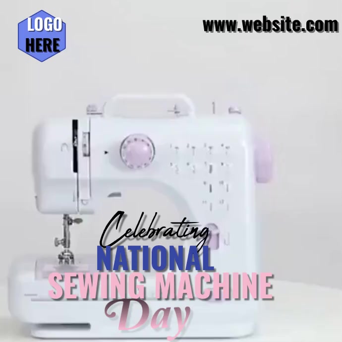 White Pastel Sewing Machine Day Instagram Po Template | PosterMyWall