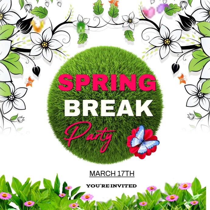 Copy of White Pastel Spring Break Poster Template Instagram Post ...
