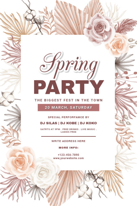 Copy of White Pastel Spring Party Poster | PosterMyWall