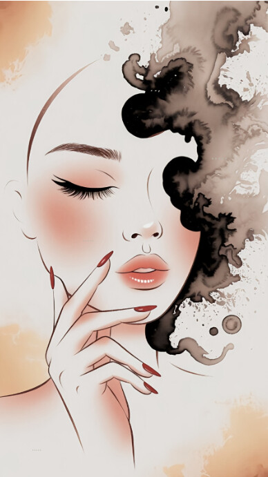 Copy of White Pastel Stunning Minimalist Conceptual Artwork Of A Female ...