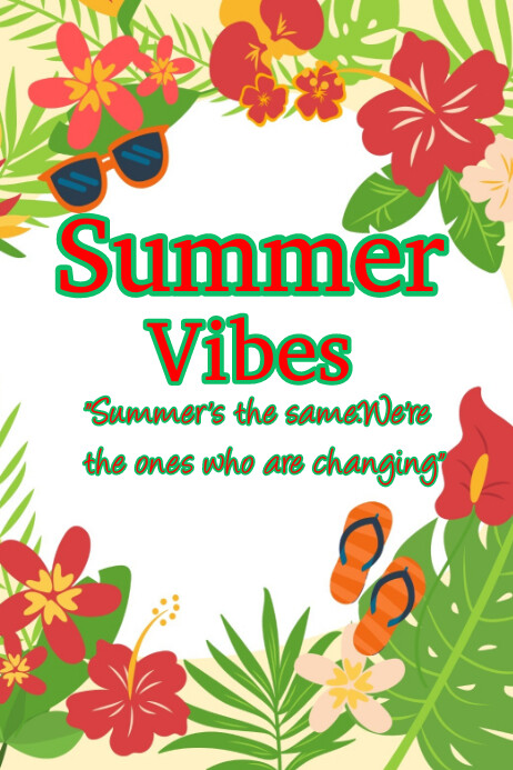 White Pastel Summer Vibes Poster Template | PosterMyWall