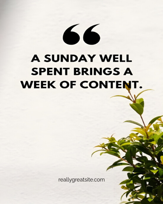 White Pastel Sunday Well Spent Quote – Peaceful Start To A Productive ...