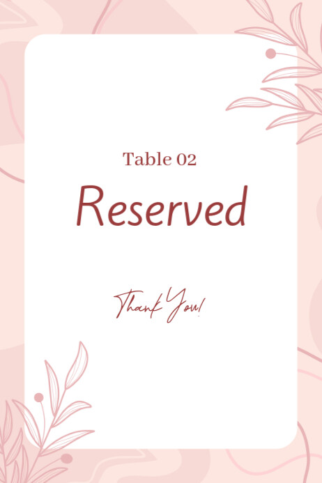 White Pastel Table Reserved Poster Template | PosterMyWall