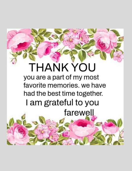 White Pastel Thank And Farewell Card Flyer (us Letter) Template ...