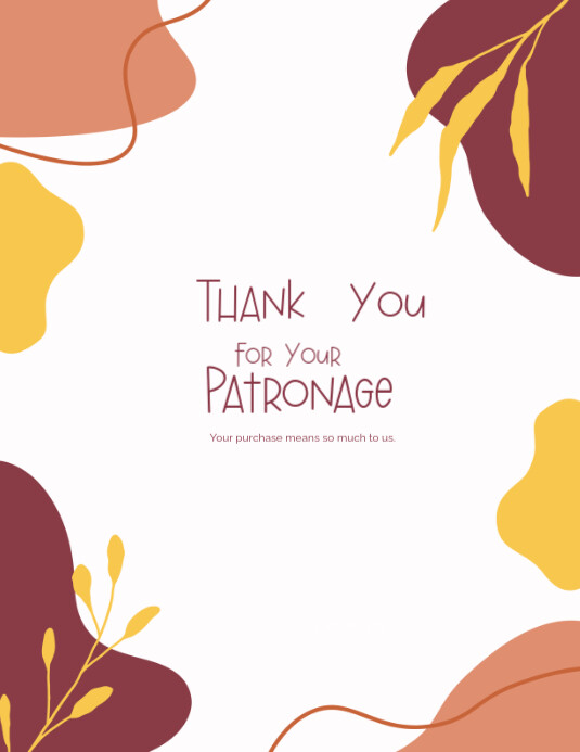 Copy of White Pastel Thank You For Your Patronage Flyer (us Letter ...