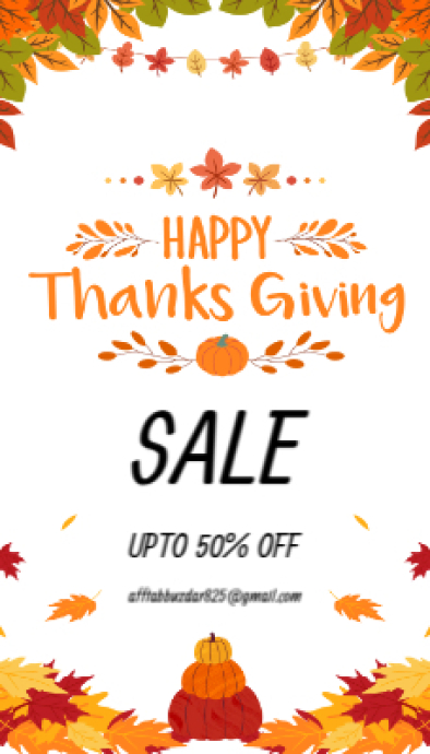 White Pastel Thanksgiving Sale 50% Off Business Card Template ...