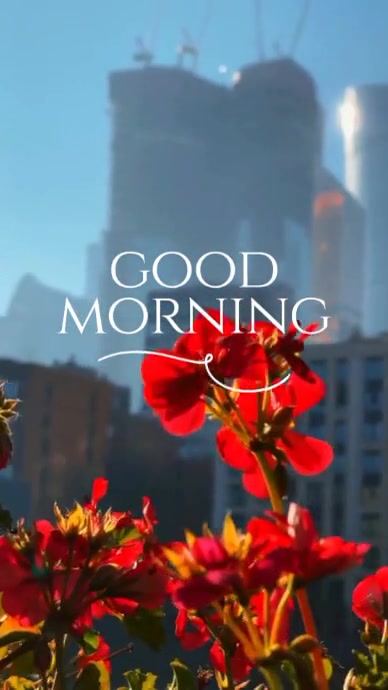 White Pastel Urban Flower Good Morning Poster | City Sunrise Floral ...