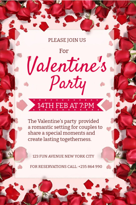 Copy of White Pastel Valentine's Party Design Poster | PosterMyWall