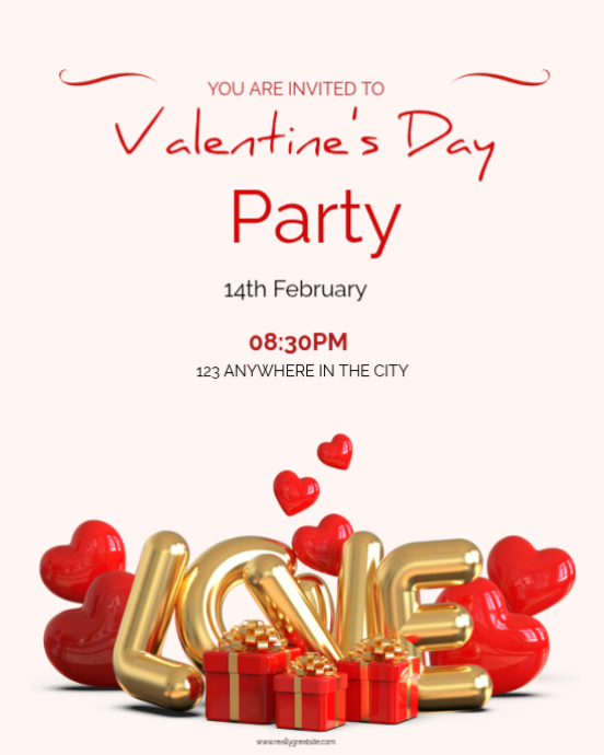White Pastel Valentine's Day Party Invitation Instagram Portrait ...