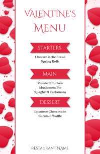 valentine menu card Template | PosterMyWall