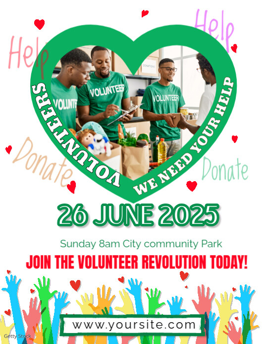 White Pastel Volunteers Help Flyer (us Letter Template | PosterMyWall