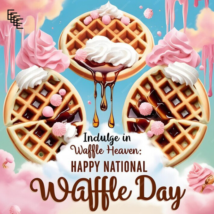 White Pastel Waffle Day Instagram Post Template | PosterMyWall