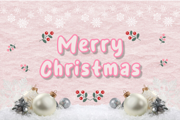 White Pastel Warm Pastel Pink Christmas Poster Template | PosterMyWall