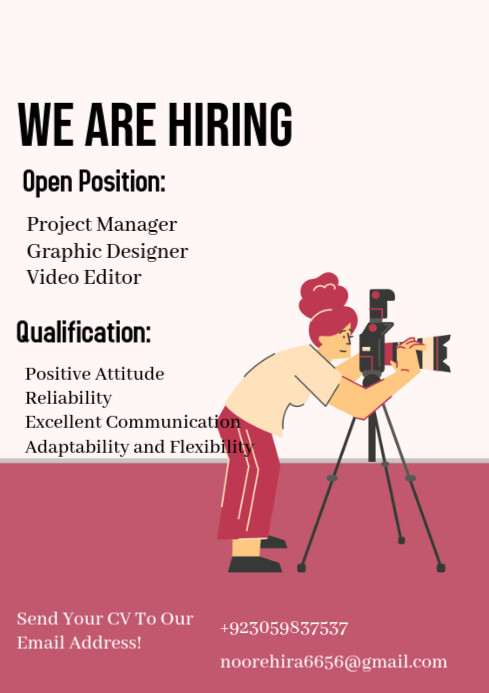 White Pastel We Are Hiring Banners A4 Template | PosterMyWall