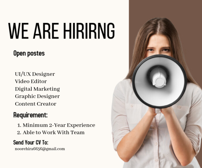 White Pastel We Are Hiring Job Opportunities Medium Rectangle Template ...