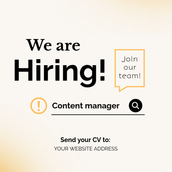 White Pastel We Are Hiring Job Opportunity Posters Album Cover Template ...