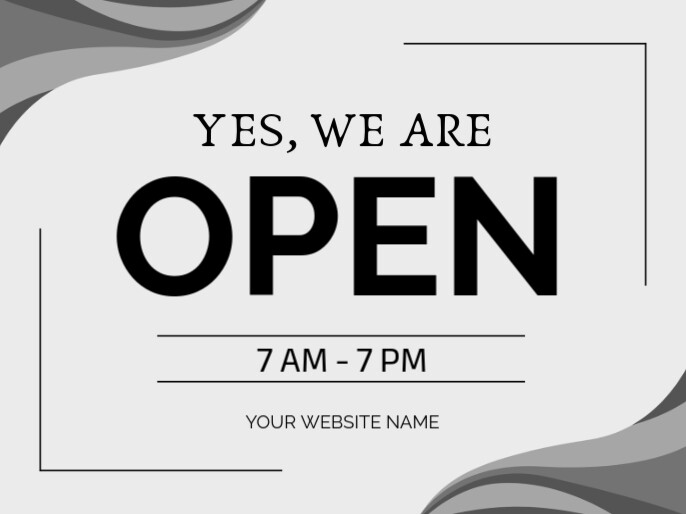 White Pastel We Are Open Now Posters Presentation Template | PosterMyWall
