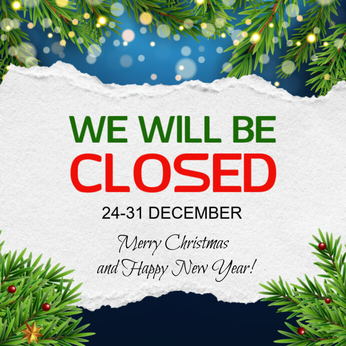 White Pastel We Will Be Closed On Christmas Day Instagram Post Template ...
