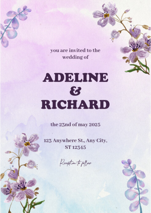 Copy of White Pastel Wedding A6 | PosterMyWall