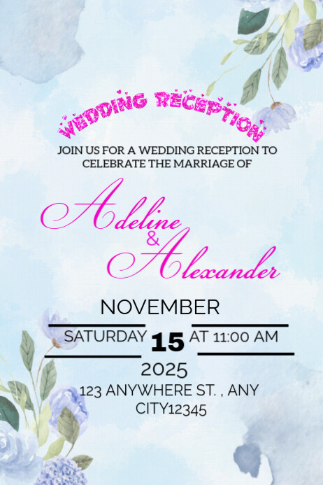 Copy of White Pastel Wedding Card Poster | PosterMyWall