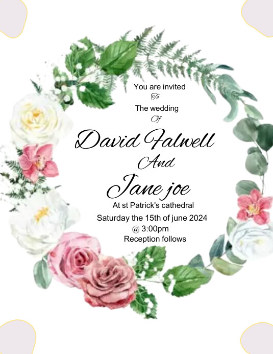 White Pastel Wedding Card Template Flyer (us | PosterMyWall