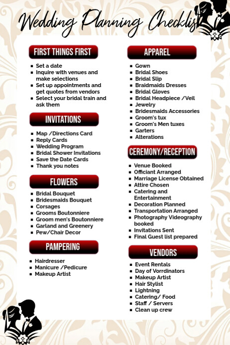 Copy of White Pastel Wedding Checklist Poster | PosterMyWall