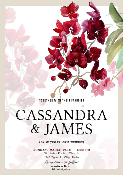 Copy of White Pastel Wedding Invitation A4 | PosterMyWall