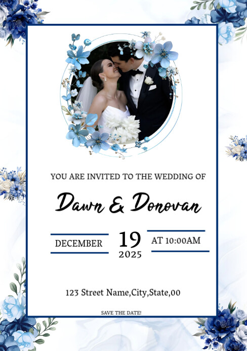 Copy of White Pastel Wedding Invitation Card(save The Date) A5 ...
