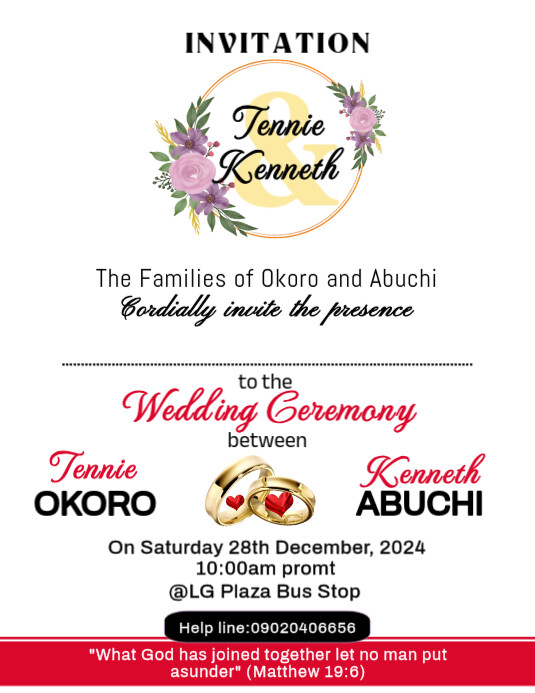 White Pastel Wedding Invitation Card Flyer (us Letter) Template ...