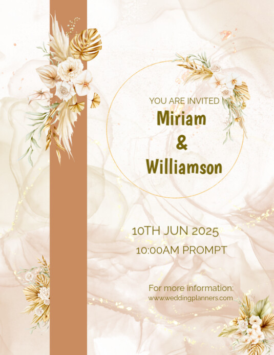 White Pastel Wedding Invitation Cards Flyer (us Letter) Template ...