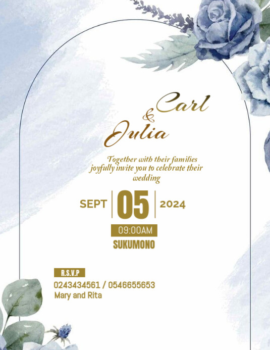 Copy of White Pastel Wedding Invitation Flyer (us Letter) | PosterMyWall