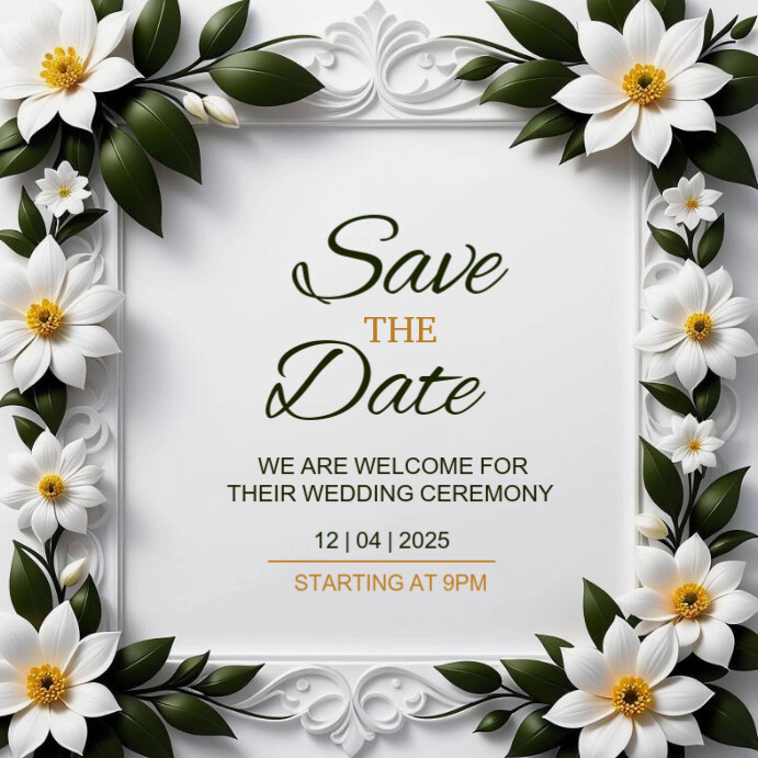 Copy of White Pastel Wedding Invitation Instagram Post | PosterMyWall