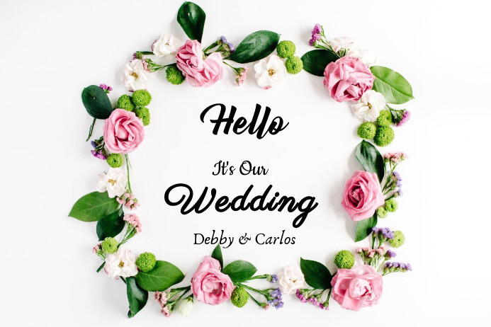 Modèle White Pastel Wedding Invitation Poster | PosterMyWall