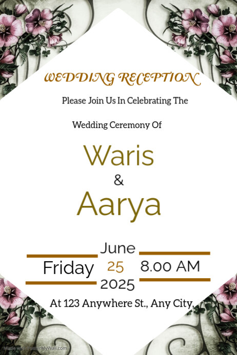 Copy of White Pastel Wedding Invitation Poster | PosterMyWall
