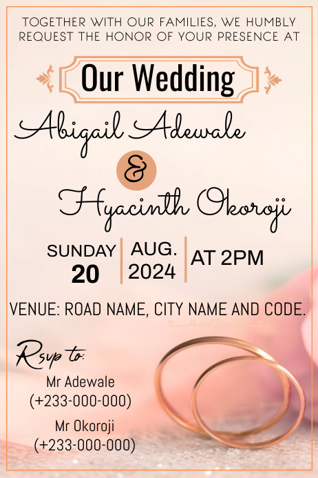 Modèle White Pastel Wedding Invitation Poster | PosterMyWall