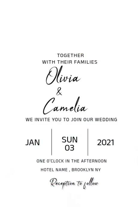 Copy of White Pastel Wedding Invitation Template video Poster ...