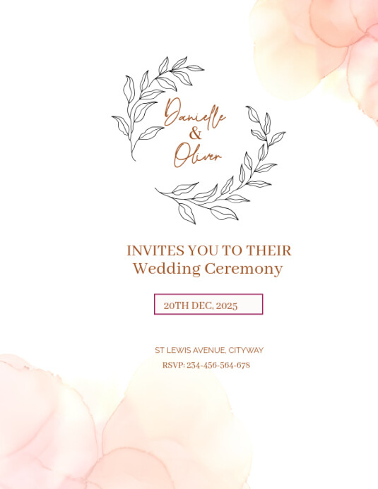 Copy of White Pastel Wedding Invitation Templates Flyer (us Letter ...