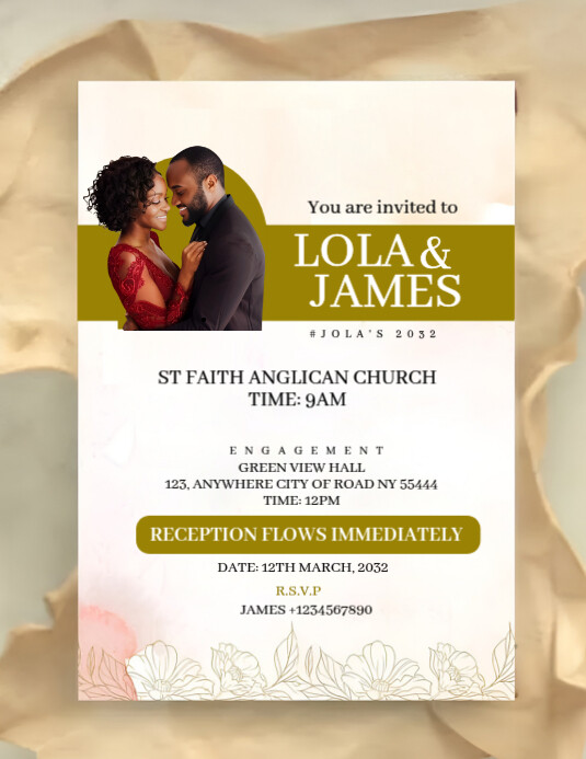 Copy of White Pastel Wedding Invitations Flyer (us Letter) | PosterMyWall