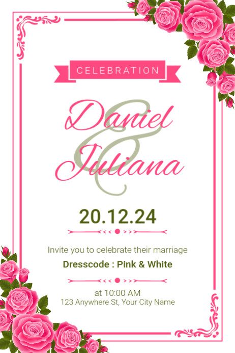 Copy of White Pastel Wedding Poster | PosterMyWall