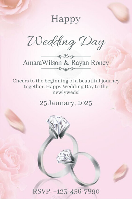 White Pastel Wedding Poster Template | Postermywall