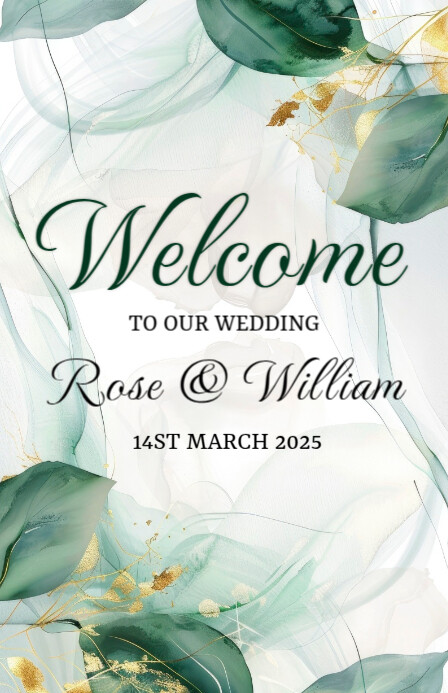 Copy of White Pastel Welcome Sign To Wedding Half Page Wide | PosterMyWall